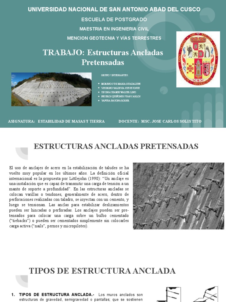 Estructuras Ancladas Pretensadas | PDF | Hormigón | Física Aplicada e ...