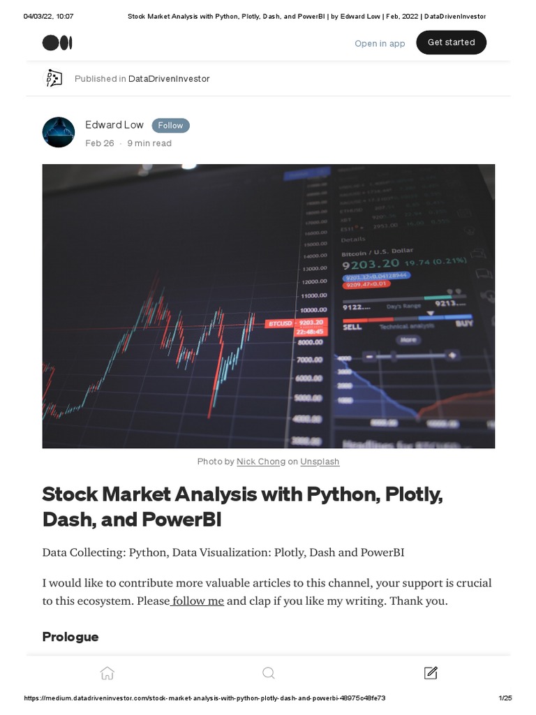 Stock Market Analysis With Python, Plotly, Dash, and PowerBI - by ...