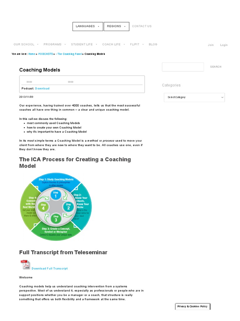 Coaching Models: The ICA Process For Creating A Coaching Model | PDF ...