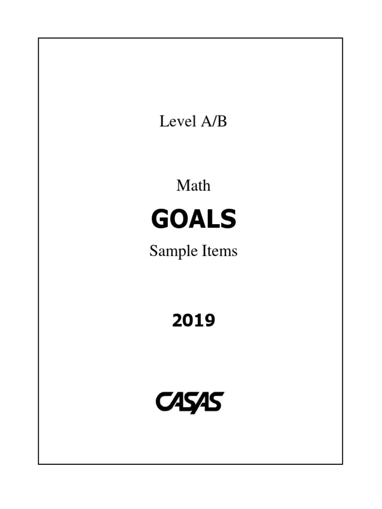 Math Goals Level A B Sample Items | PDF