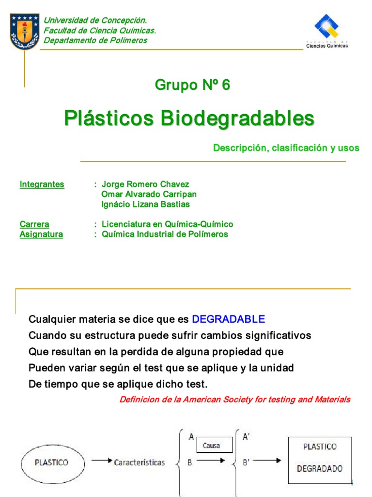 Presentación Polimeros Biodegradables | PDF | El plastico | Ciencias ...