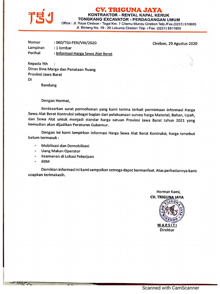 Sewa Alat Triguna | PDF