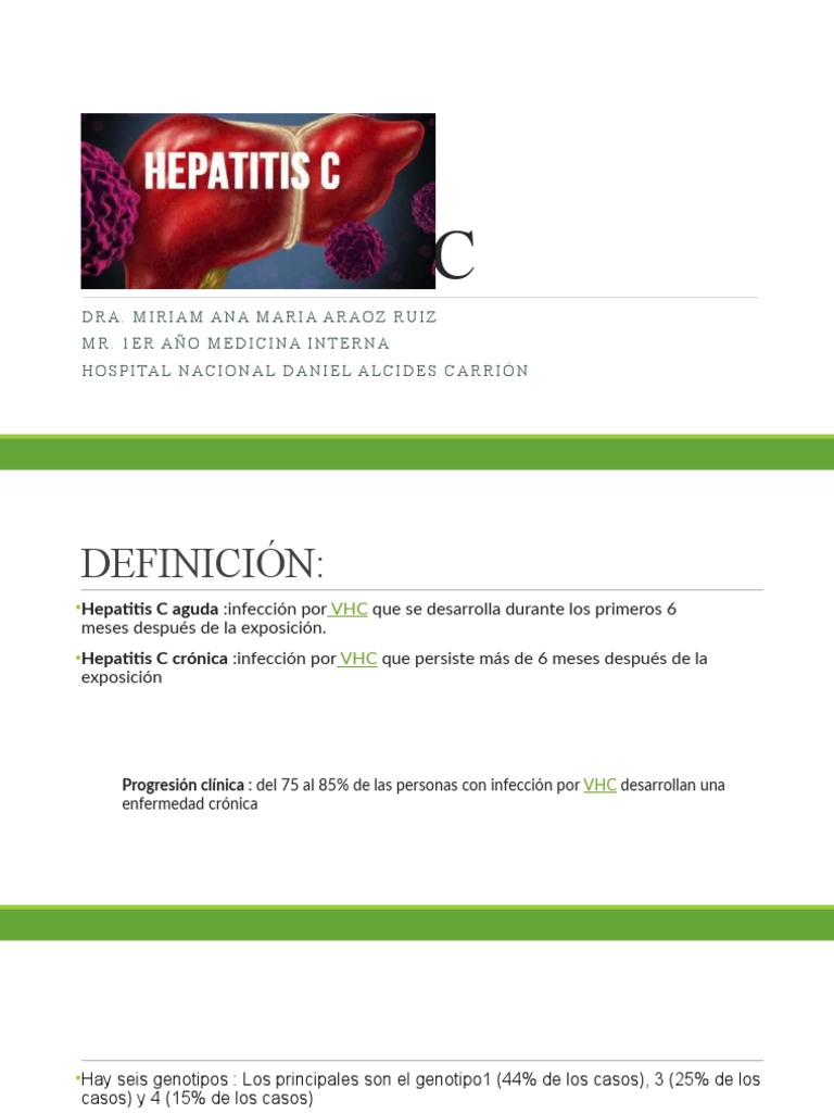 Hepatitis C: Definición, Transmisión, Diagnóstico y Tratamiento | PDF ...