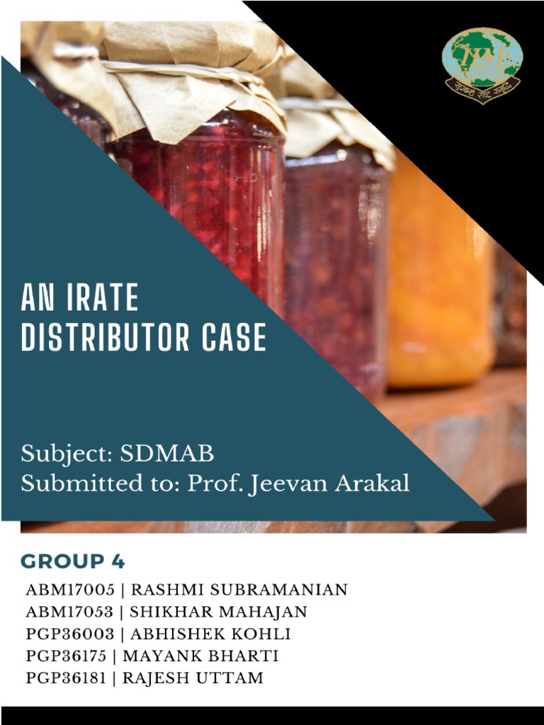 Irate Distributor Case | PDF | Sales | Retail