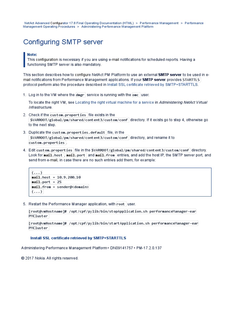 Configuring SMTP Server: Configuration Mail | PDF