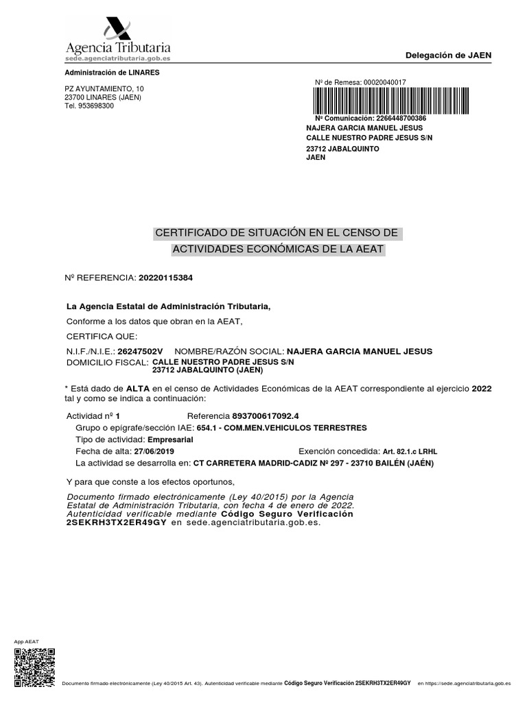 Certificado Iae 2022 | PDF | Gobierno
