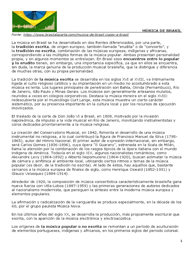 Música Típica y Folclórica de Brasil | PDF | Musica Latinoamericana ...