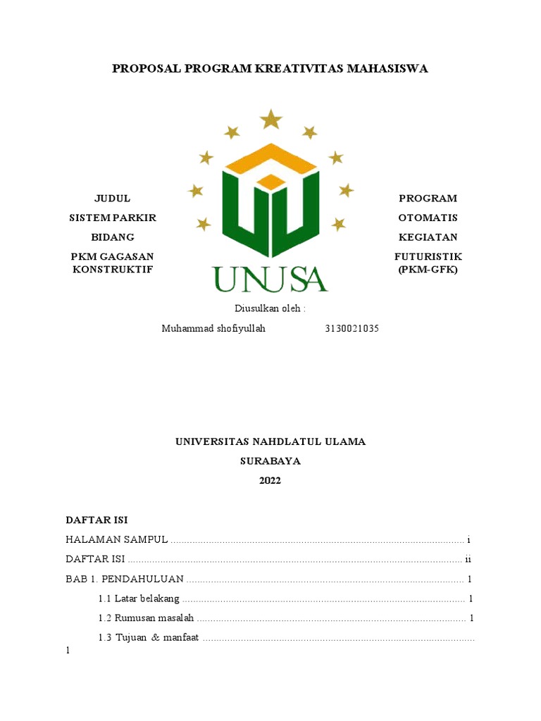 Proposal Program Kreativitas Mahasiswa | PDF