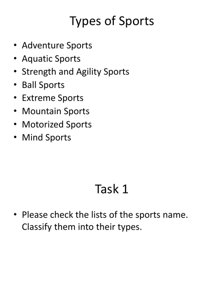 Types of Sports Revised | PDF