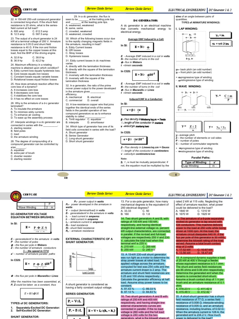 CERTC-EE DC Generator Review | PDF | Electric Generator | Inductor