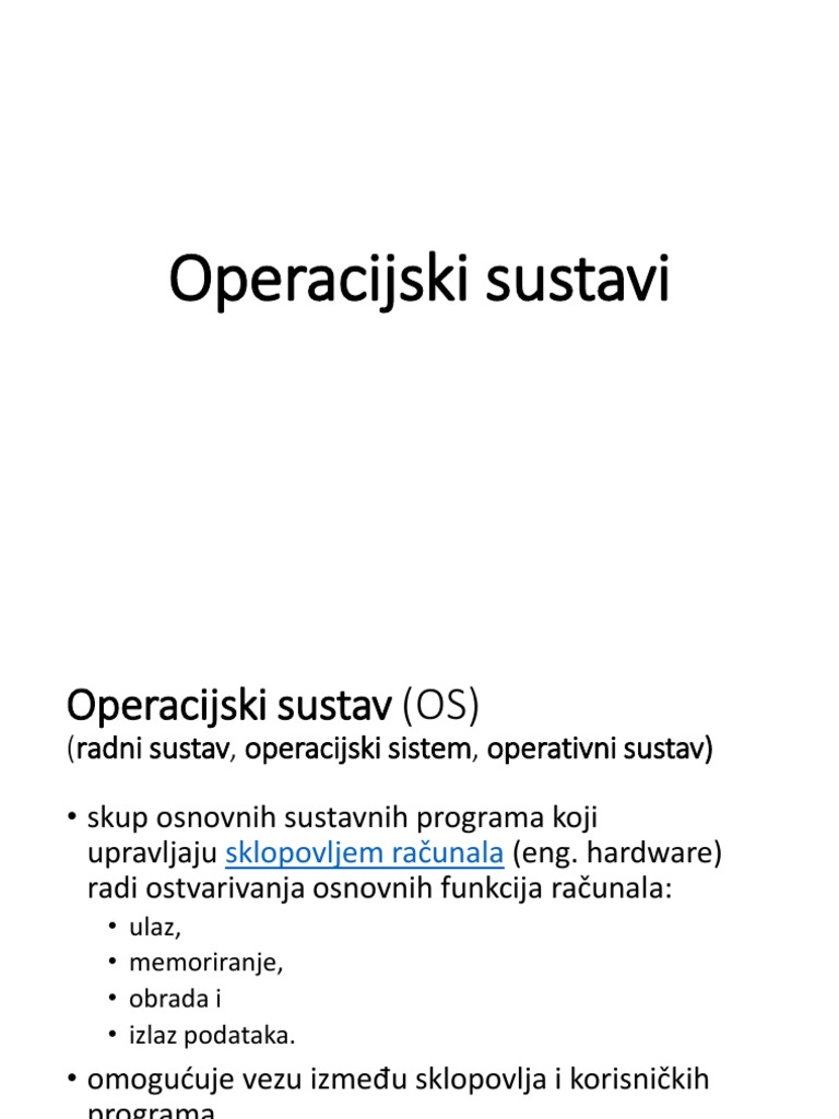 01 Operacijski Sustav 21 | PDF
