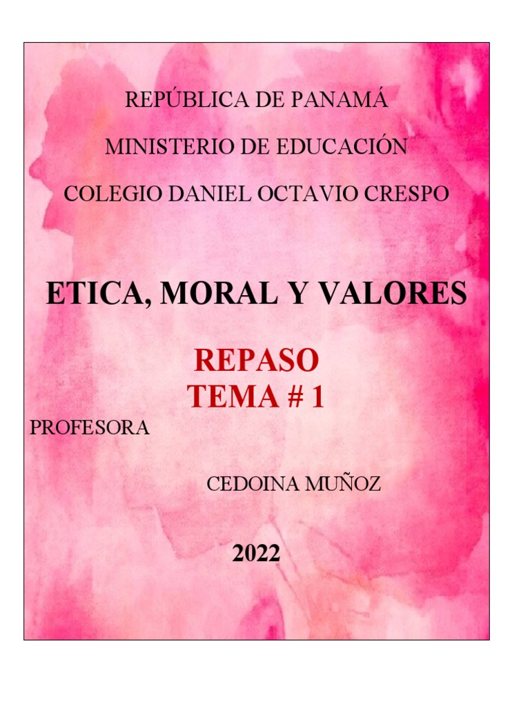Repaso Tema#1 | Descargar gratis PDF | Moralidad | Comportamiento
