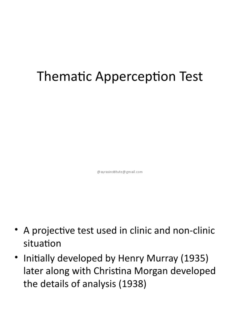 Thematic Apperception Test | PDF | Id | Emotions
