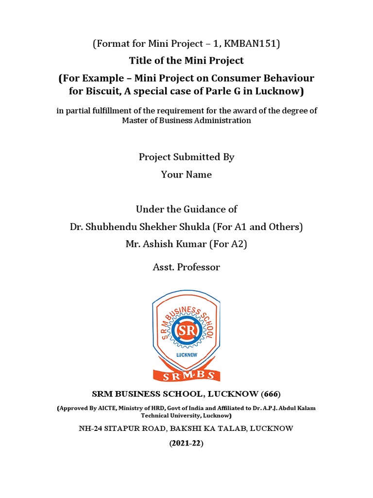 Format For Mini Project - Converted - by - Abcdpdf | PDF | Business