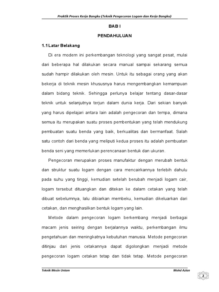 Bab 1-5 Pengecoran (Azlan) | PDF | Seni