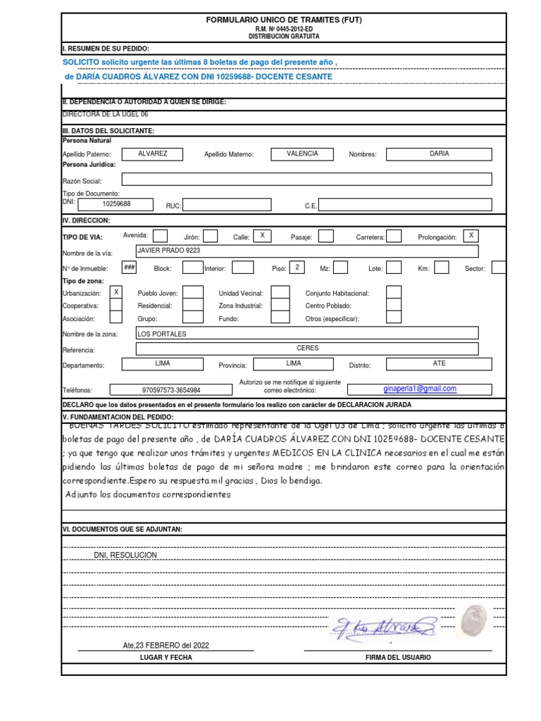 1 - FUT - EDITABLE Ugel 07 | PDF