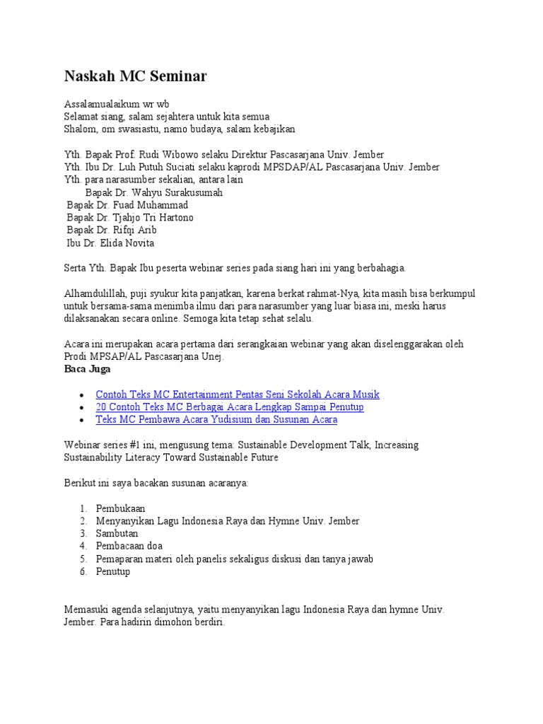 Naskah MC Seminar | PDF