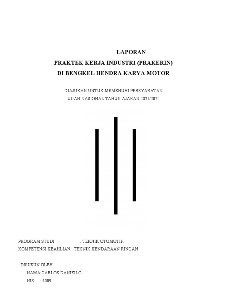 Contoh Laporan Prakerin TKR Lengkapdocx | PDF | Komputer | Teknologi & Rekayasa