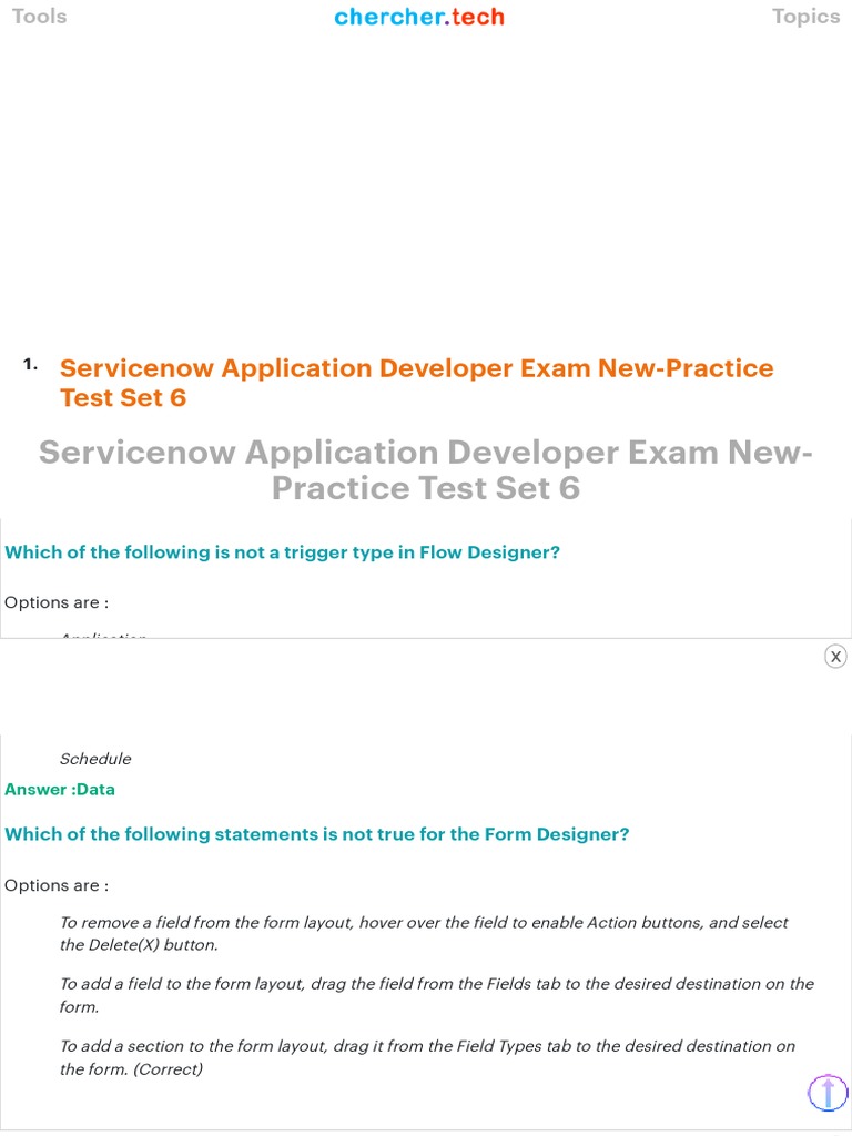 Servicenow Application Developer Exam New-Practice Test Set 6 | PDF ...