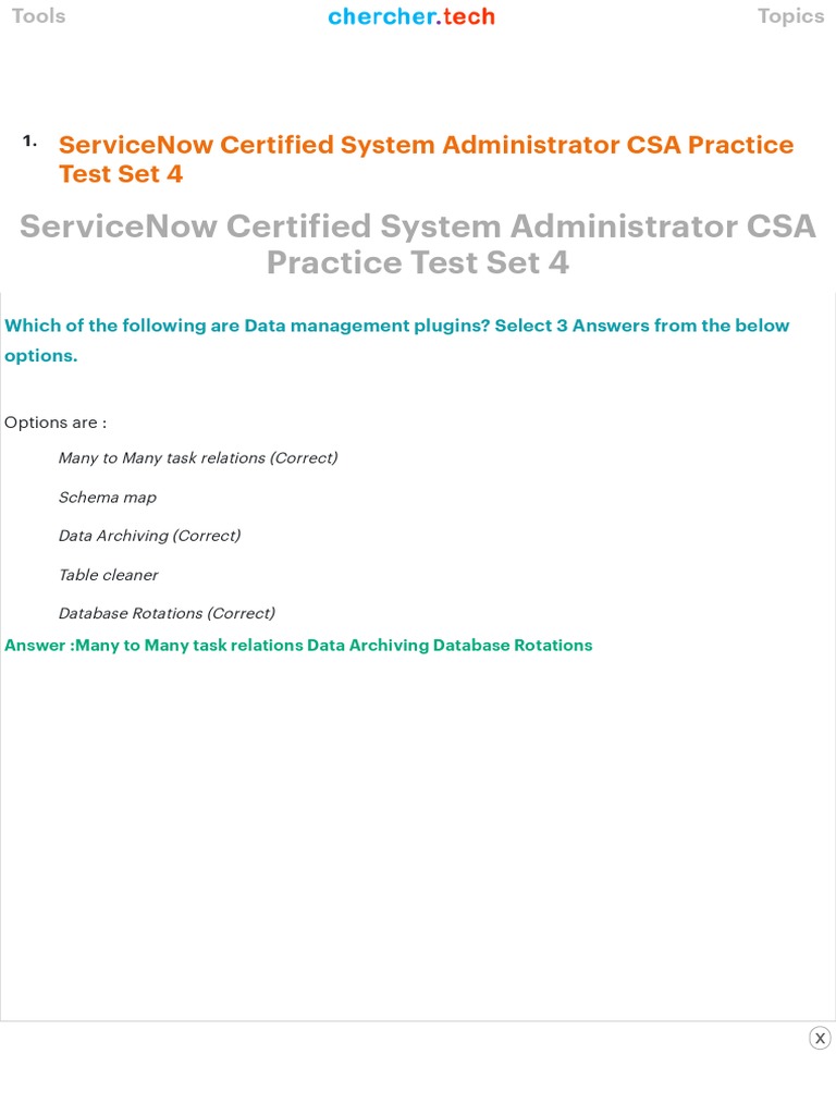 ServiceNow Certified System Administrator CSA Practice Test Set 4 | PDF ...