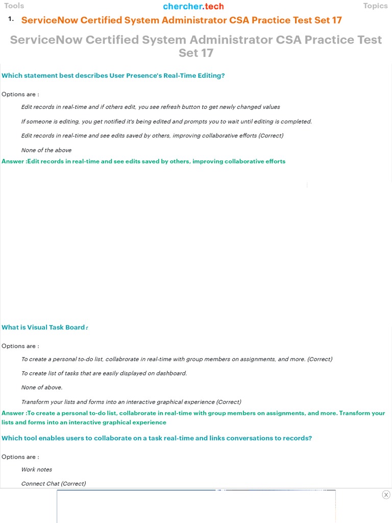 ServiceNow Certified System Administrator CSA Practice Test Set 17 ...
