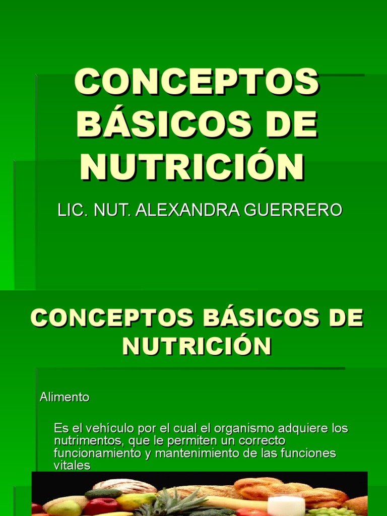 Conceptos Basicos de Nutricion | PDF | Nutrición | Dieta y nutrición