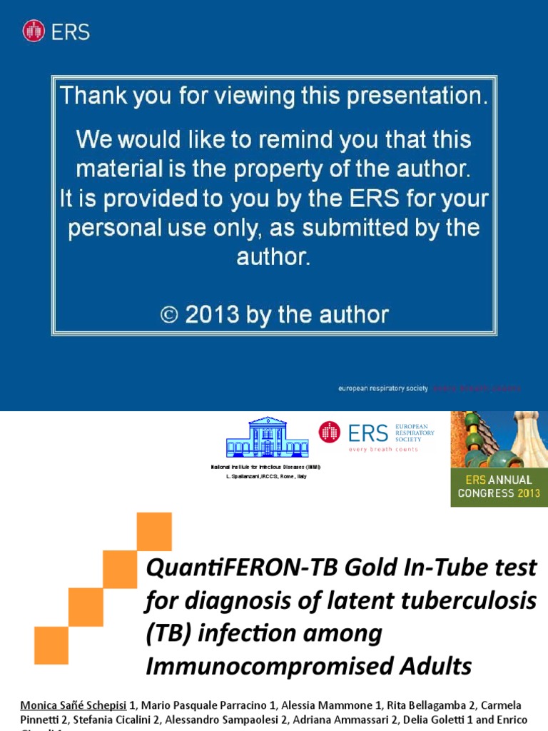 QuantiFERON TB Gold in Tube Test For Diagnosis of | PDF | Tuberculosis ...