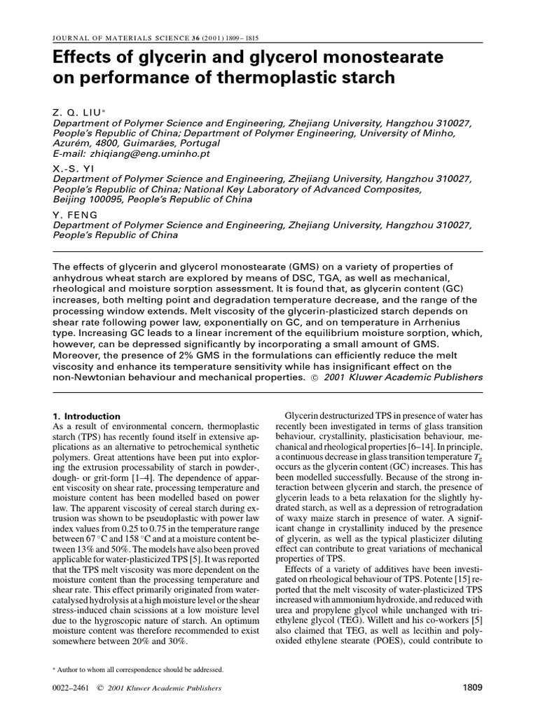 Effects of glycerin and glycerol monostearate on performance of ...