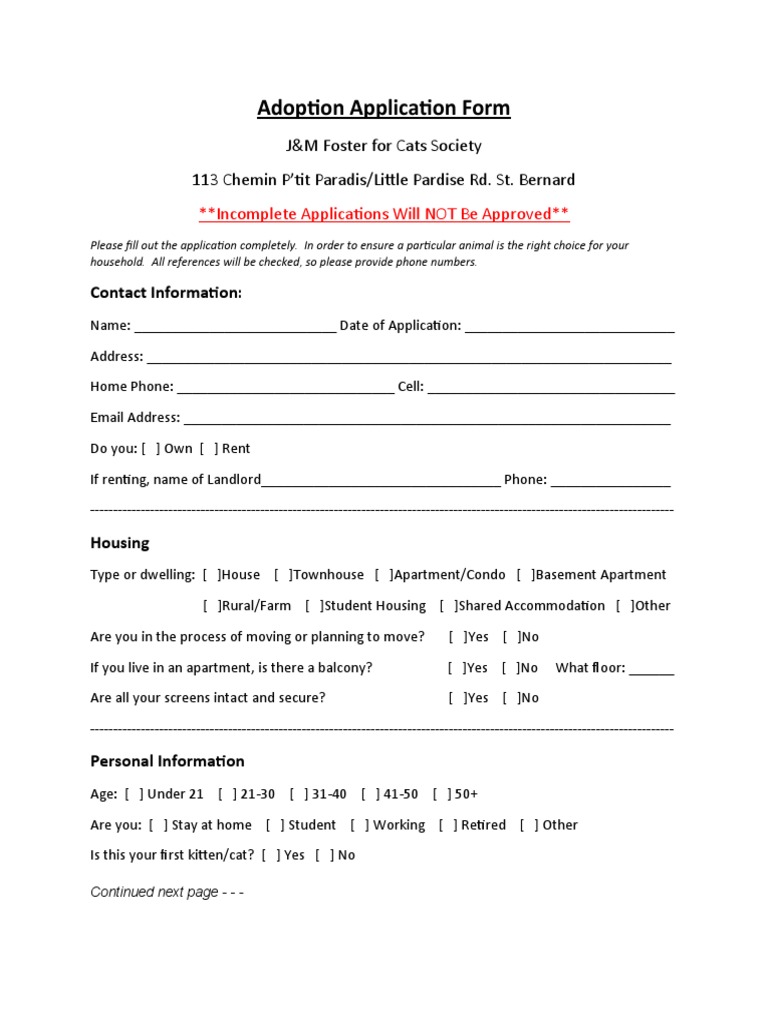 A New Home for Furry Friends: An Application for Cat Adoption from J&M ...