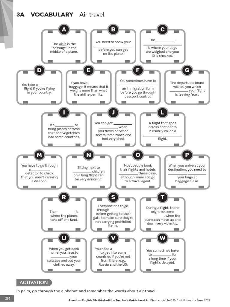 Vocabulary Air Travel | PDF | Baggage | Aviation