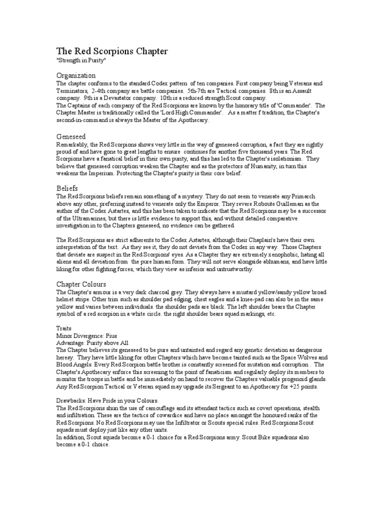 The Red Scorpions Chapter | PDF | Military Science | Military