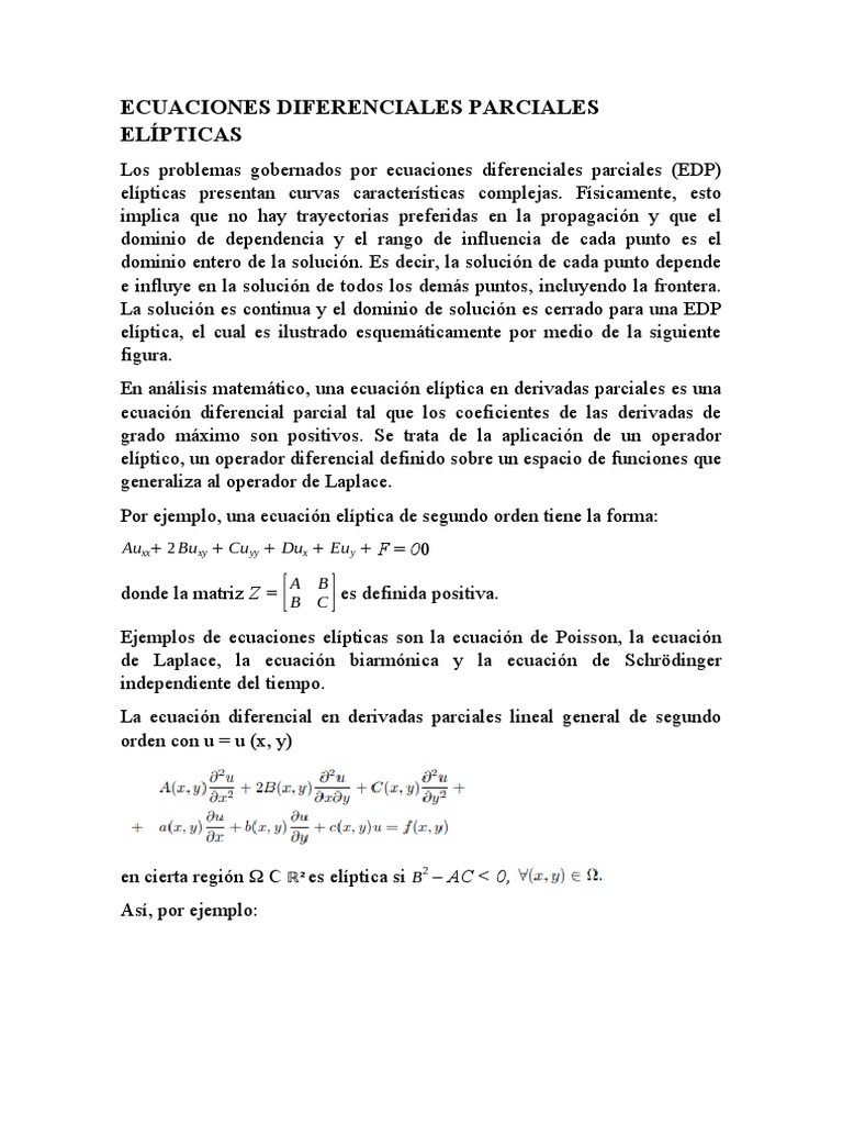 Ecuaciones Diferenciales Parciales Elípticas | PDF | Ecuación diferencial parcial | Cálculo
