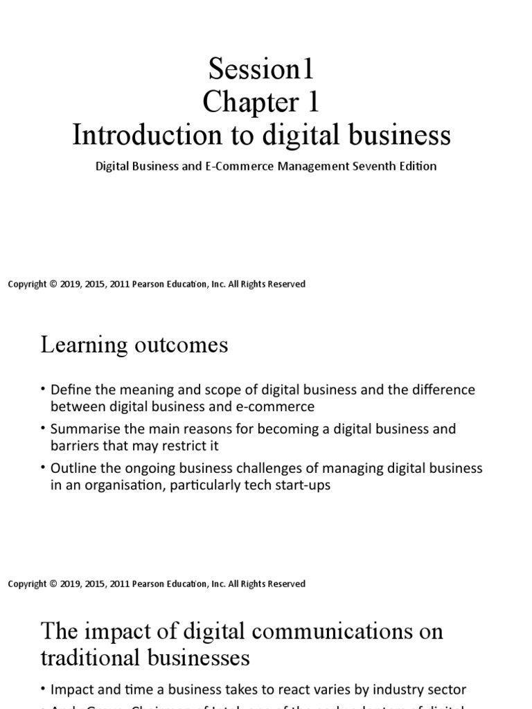 Session1 Introduction To Digital Business: Digital Business and E ...