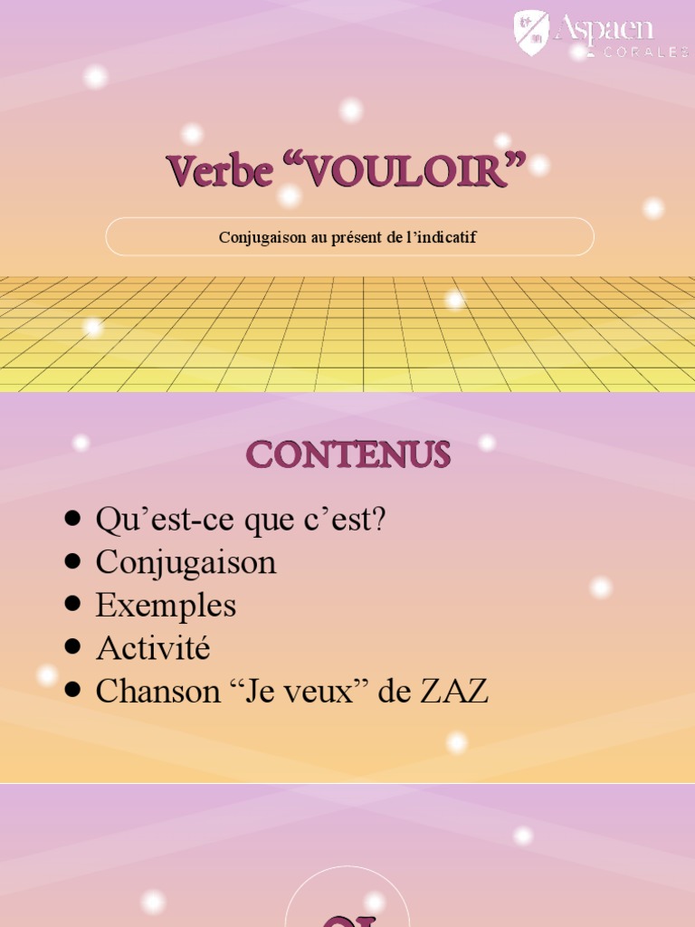 Le Verbe VOULOIR | PDF