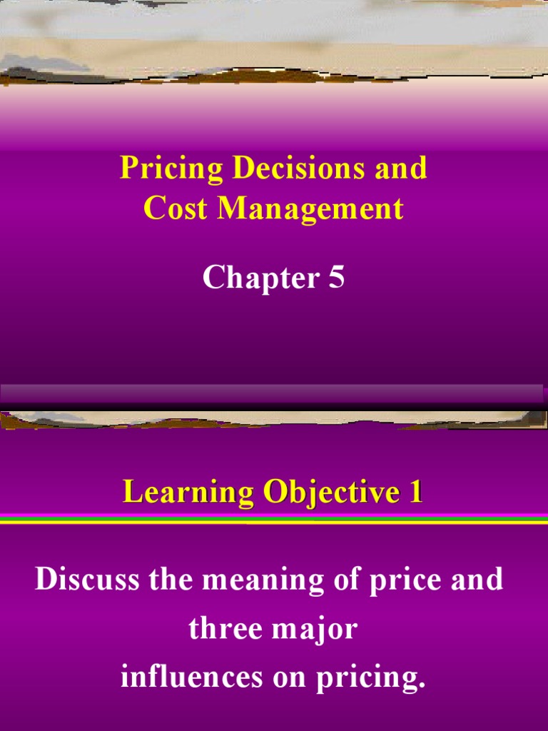 Chapter 5 Cost Analysis And Pricing Decisions Descargar Gratis Pdf
