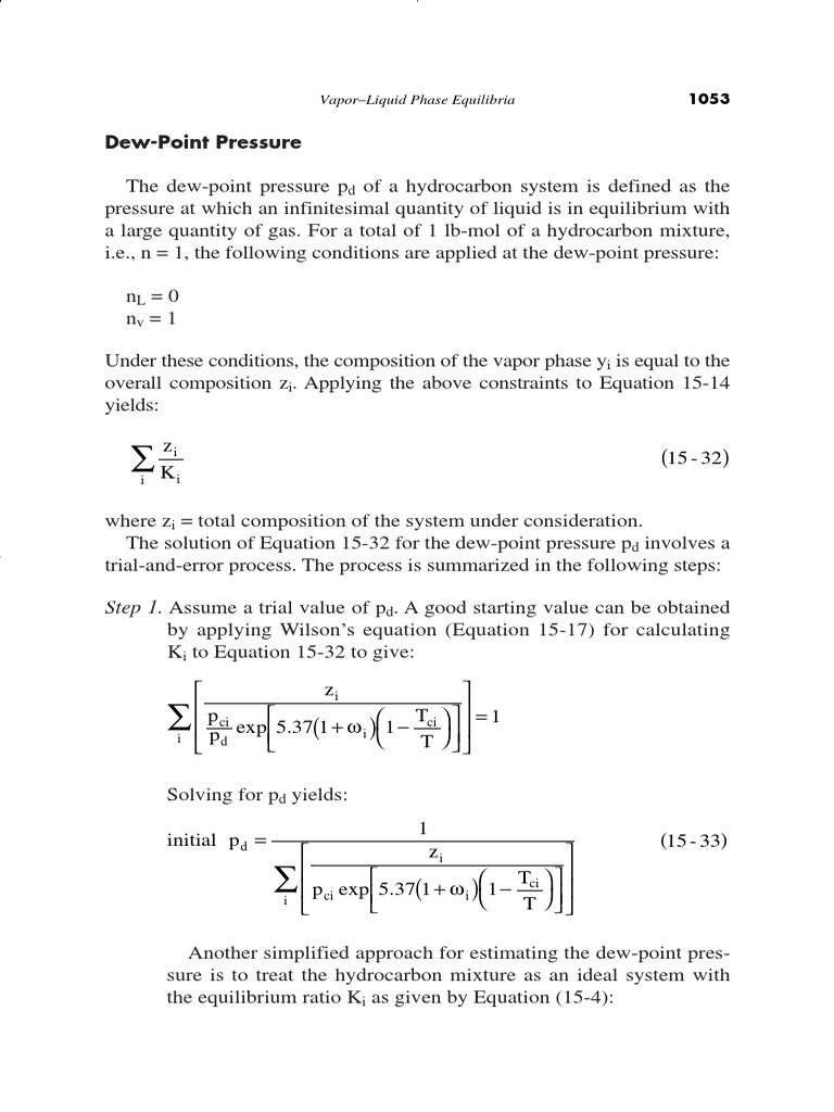 Bubble Point and Dew Point | PDF | Phase (Matter) | Mechanical Engineering