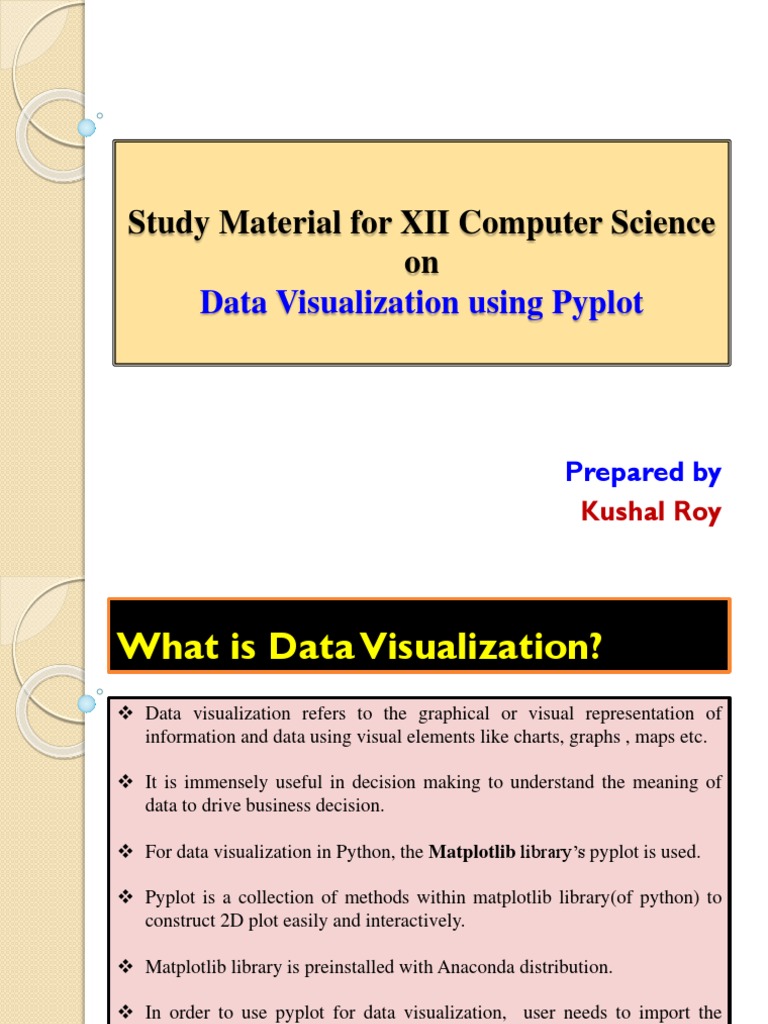 Study Material For XII Computer Science On: Data Visualization Using Pyplot | PDF | Chart ...