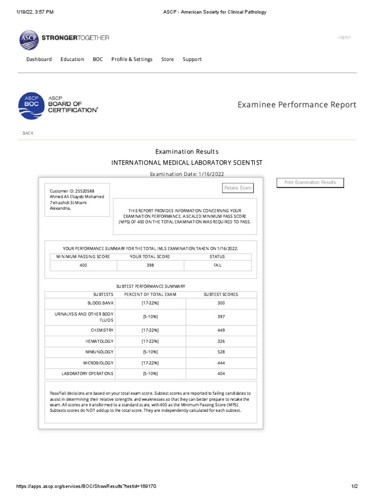 ASCP - American Society For Clinical Pathology | PDF | Pathology ...