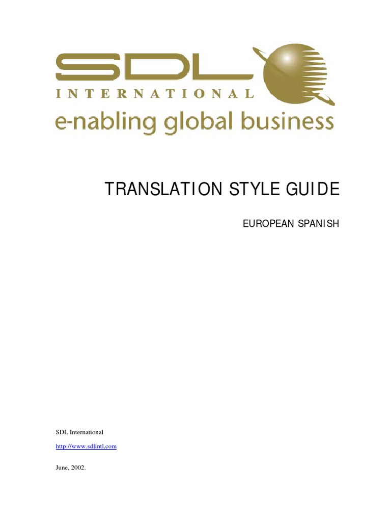 Translation Style Guide SDL | PDF | Translations | Letter Case