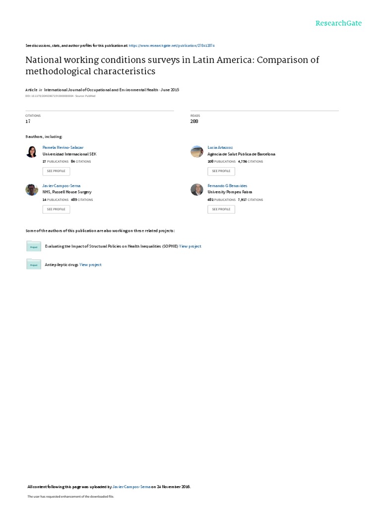 Latin America's Working Conditions Survey Analysis | PDF | Occupational ...