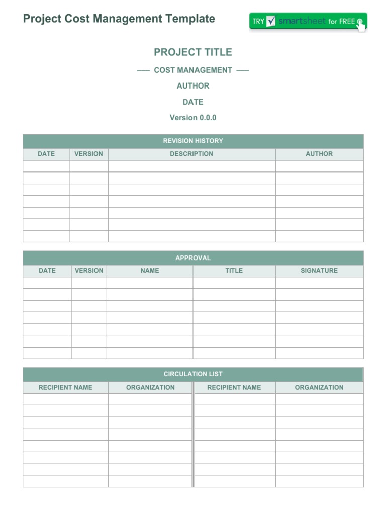 Project Cost Management Template | PDF | Cost Accounting | Business