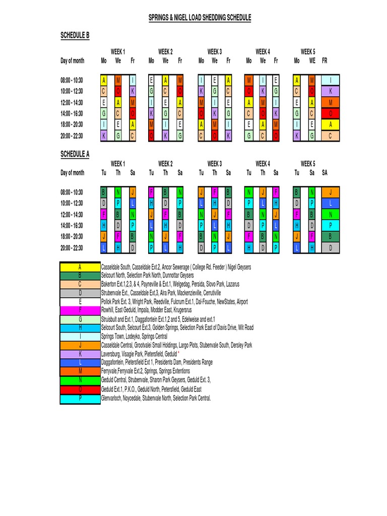 Load Shedding Schedule | PDF | Sustainable Technologies | Electromagnetism