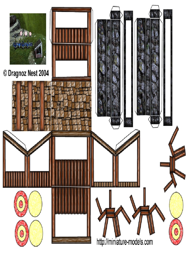 Papercraft Building - Miniature-Games - Guardhouse Extras | PDF