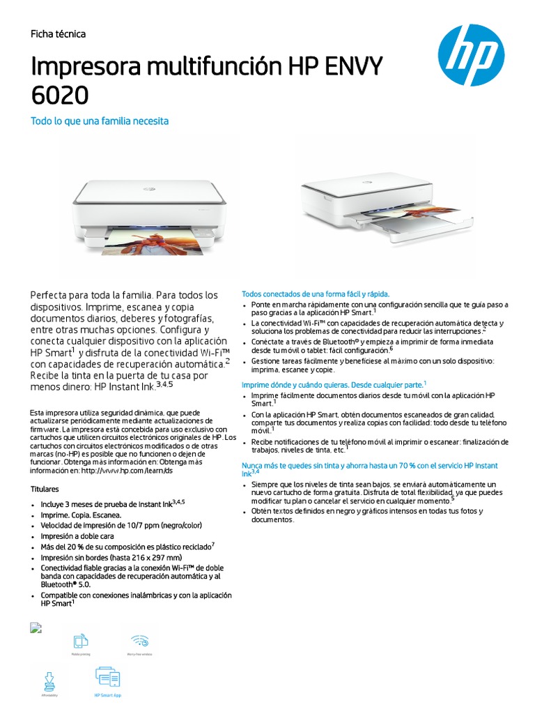 Impresora HP Envy 6020 Multifuncion Color | PDF | Mac OS | Impresora ...