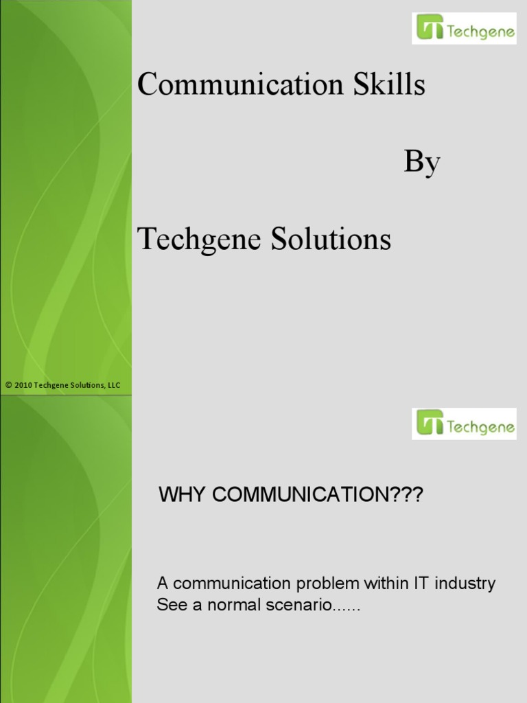 Communication Skills by Techgene Solutions | PDF | Communication ...
