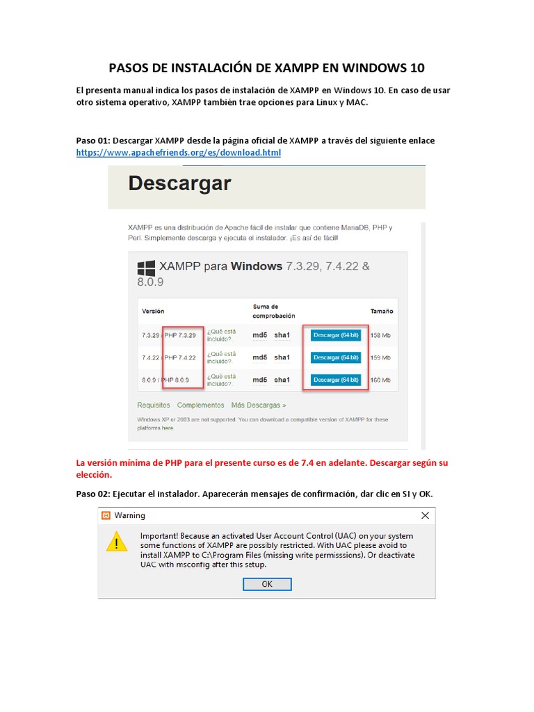Instalar XAMPP Windows 10 | PDF
