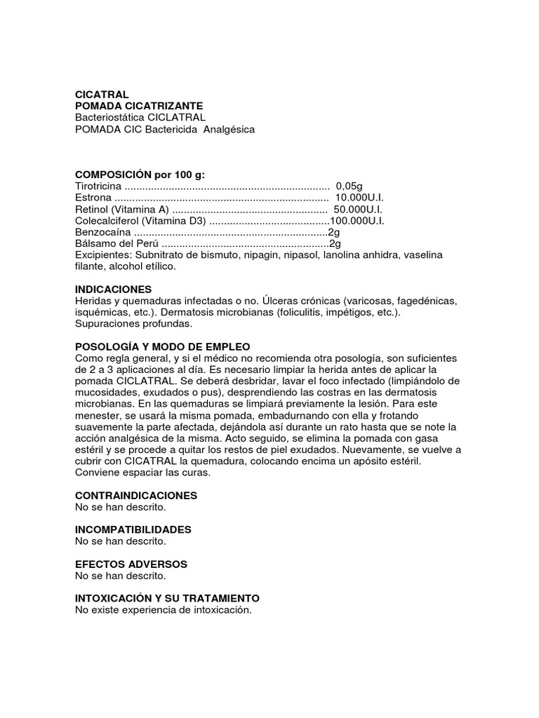 Cicatral Pomada Cicatrizante | PDF
