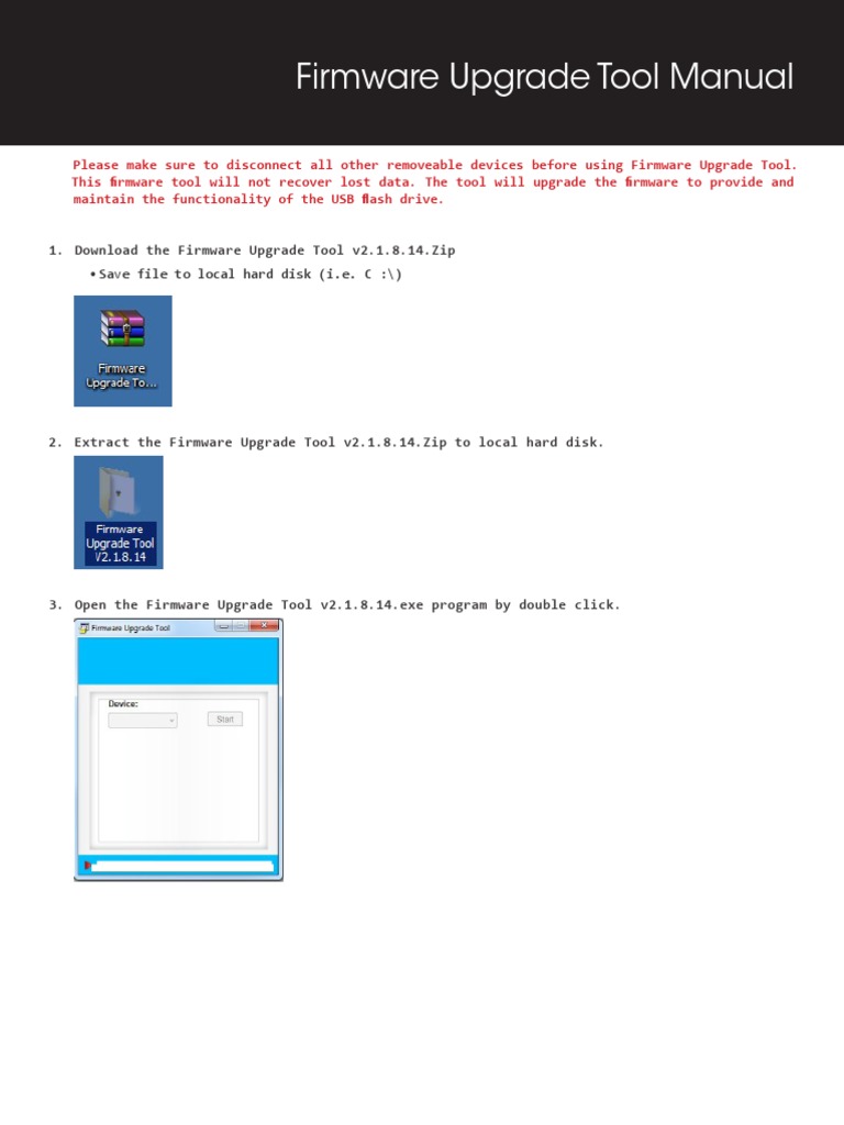 Firmware Upgrade Tool Manual: - Save File To Local Hard Disk (I.e. C ...