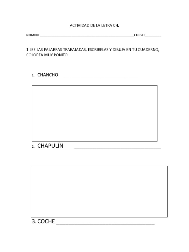 Actividad de La Letra CH | PDF