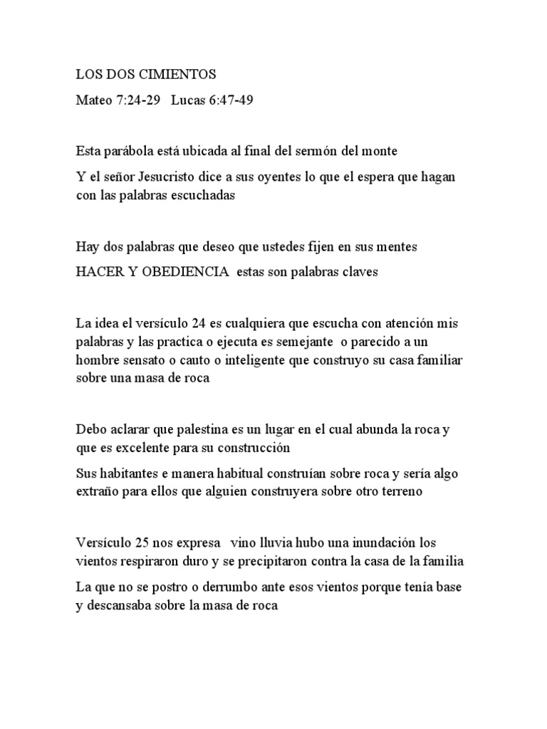 Los Dos Cimientos | PDF | Jesús | Biblia